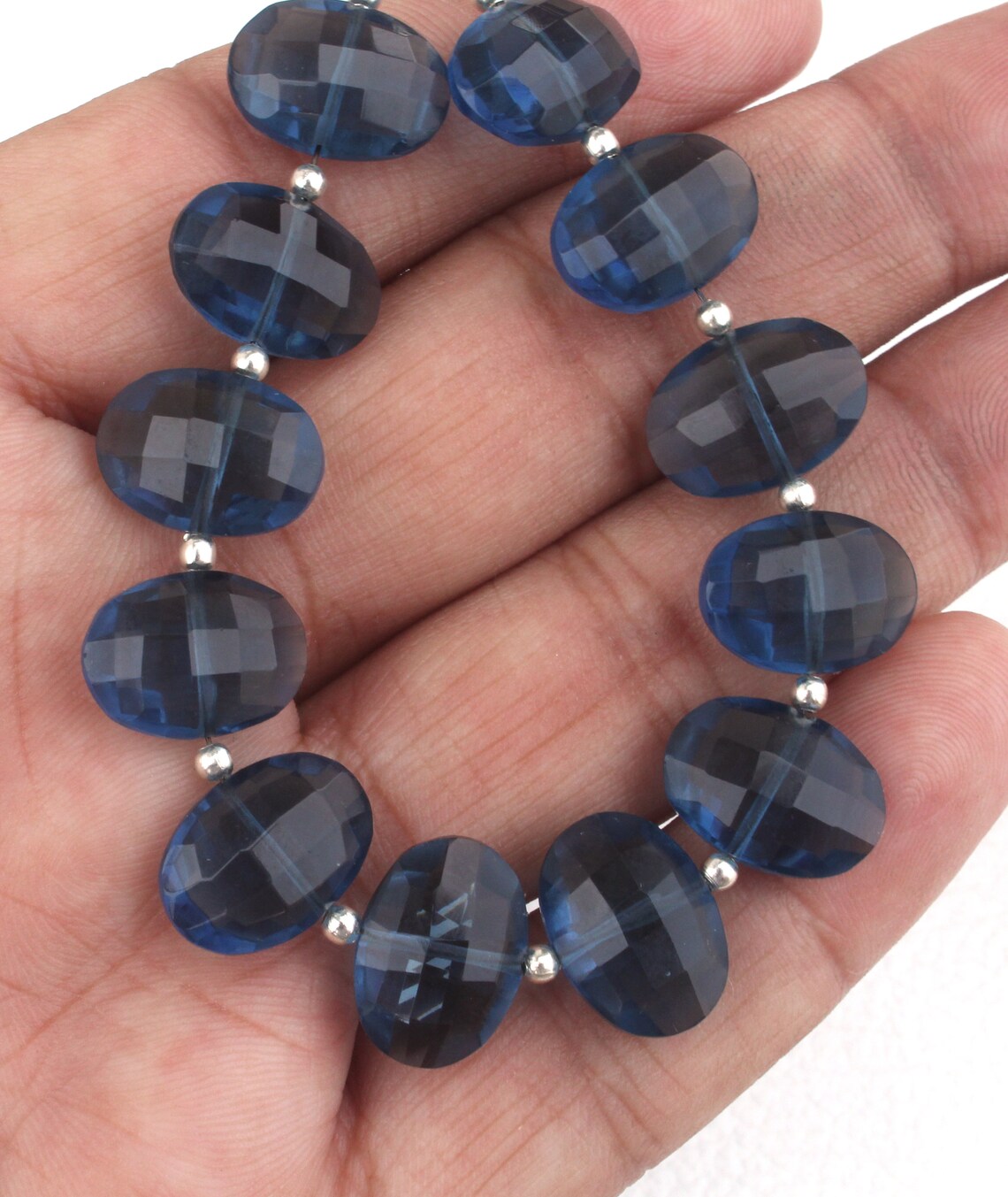 10 pieces london blue quartz gemstone drilled gemstone blue | Etsy