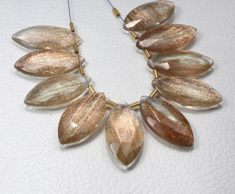 6 Pieces Golden Shine Quartz Gemstone, Top Drilled Gemstone, Marquise ...