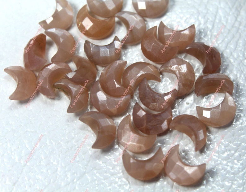 Natural Peach Moon Stone Moon Shape Stone Natural Stone - Etsy