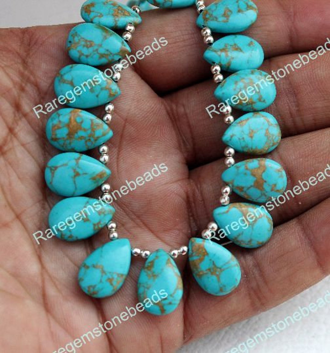 10 Pieces Turquoise Gemstone, Smooth Gemstone, How Lite Turquoise ...