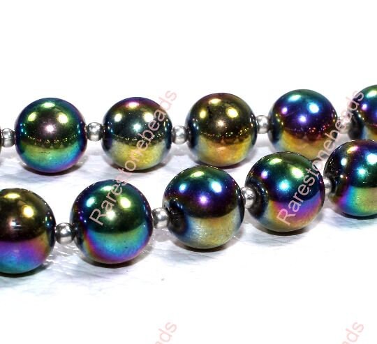 10 Pieces Coated Titanium Gemstone Beads Drilled Round Shape - Etsy