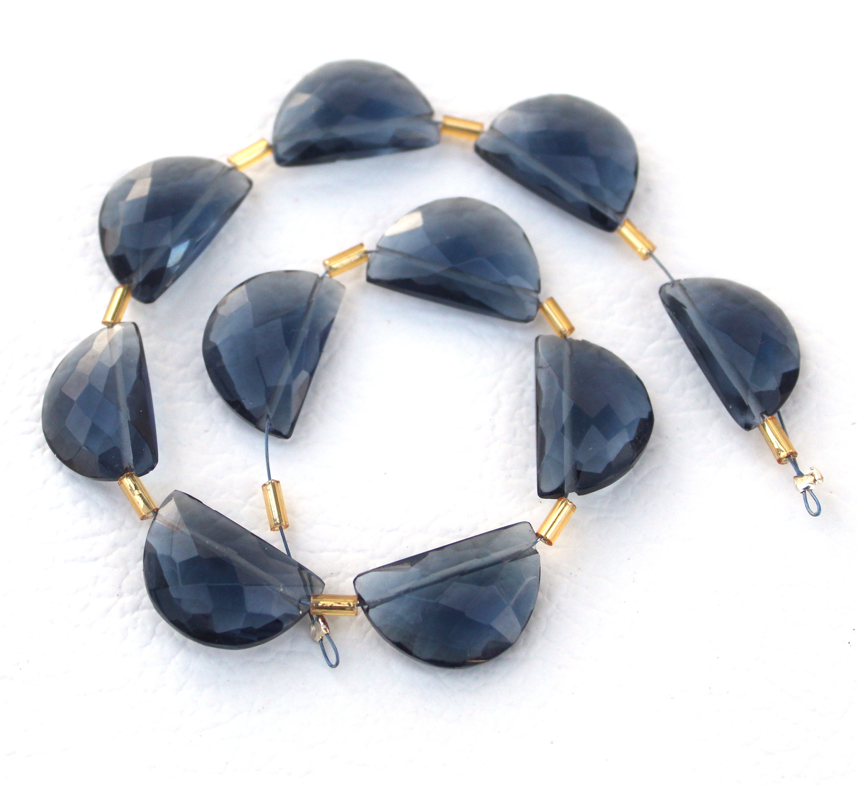 10 pieces london blue quartz gemstone drilled gemstone blue | Etsy