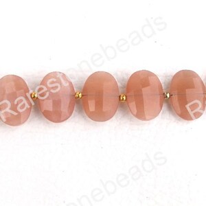 10 Pieces Natural Peach Moon Stone, Drilled Gemstone, Natural Moon ...