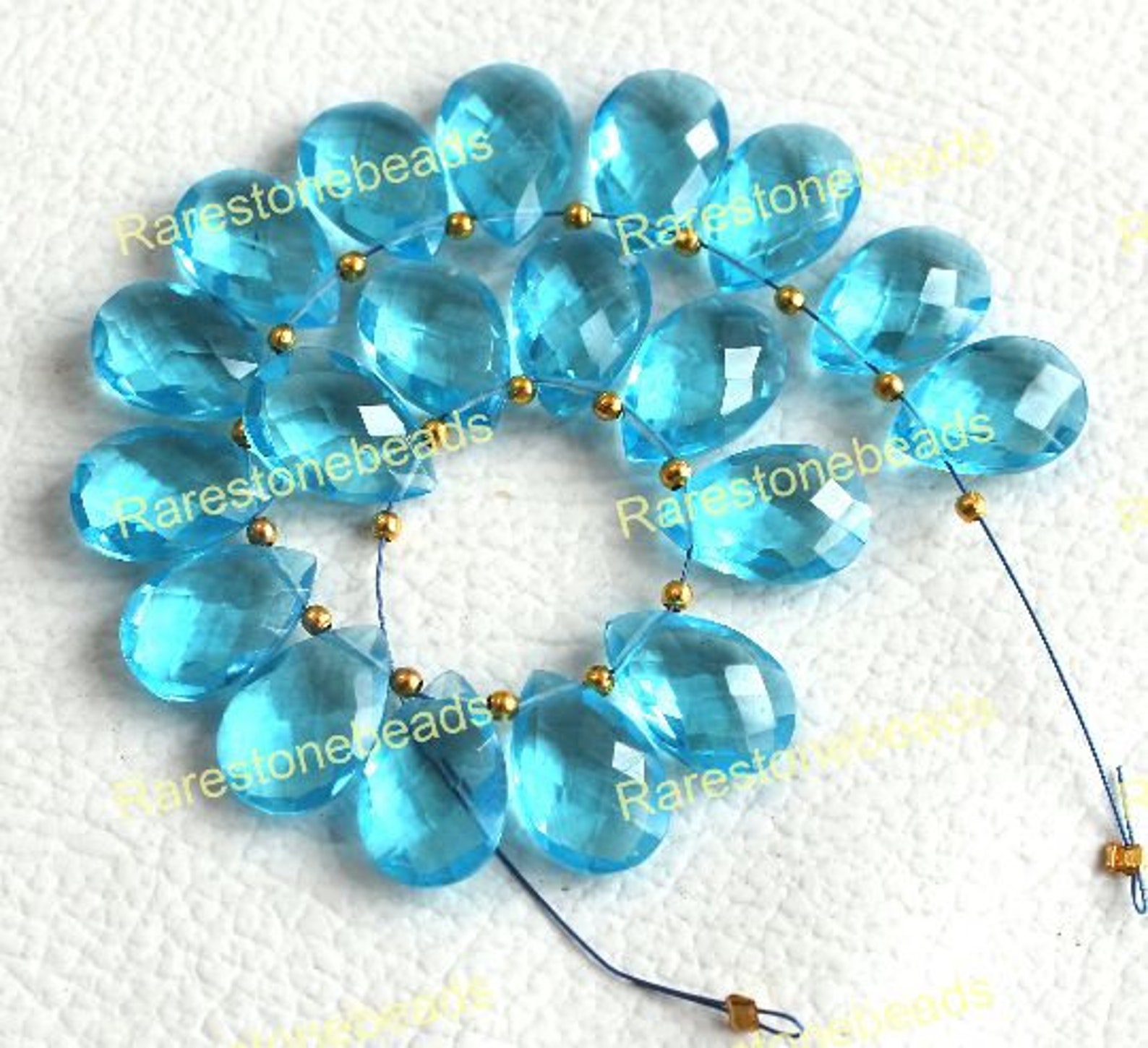 10 Pieces Sky Blue Quartz Gemstone Drilled Gemstonehandmade - Etsy