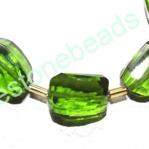 10 Pieces Peridot Quartz Gemstone, Side Drilled Gemstone, Silver ...