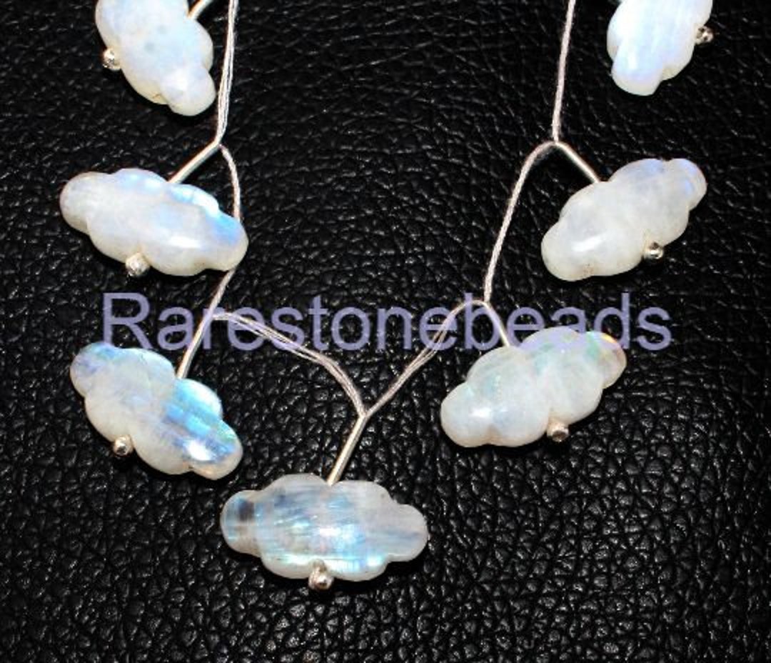 Rainbow Moon Stone, 6 Pieces, Drill Gemstone, Cloud Shape Stone, Blue ...