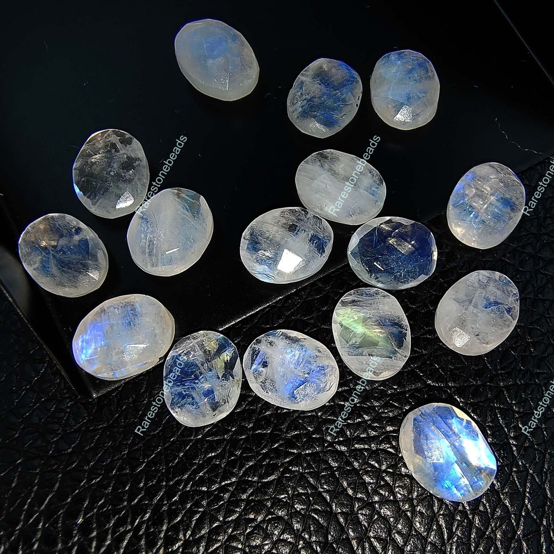 Rainbow Moon Stone, 15 Pieces, Natural Moon Stone Beads, Oval Shape ...