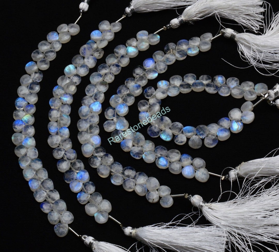 Rainbow Moon Stone, 20 Pieces, Natural Moon Stone, Drilled Gemstone ...