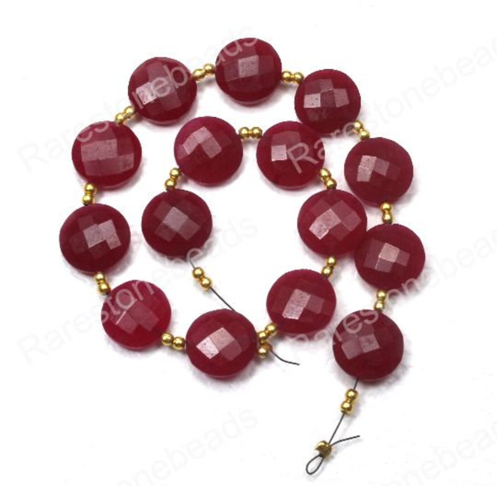 10 Pieces Natural Dyed Ruby Quartz Gemstone Round Shape - Etsy