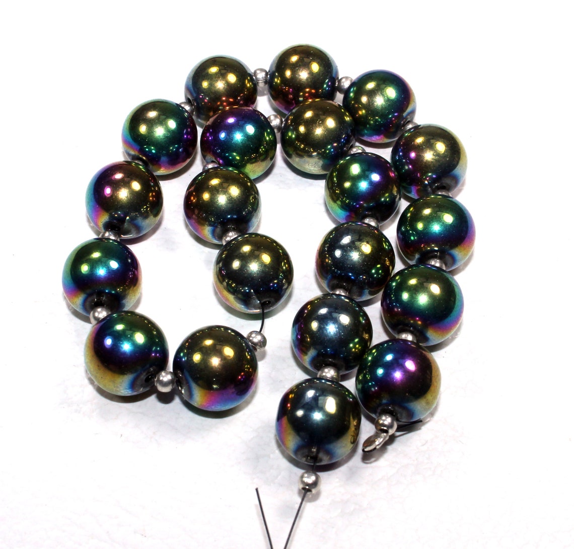 10 pieces Coated titanium gemstone beads drilled round shape | Etsy