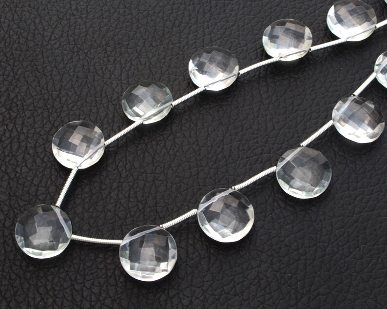 10 Pieces Clear Quartz Faceted Round Shape Gemstone Beads | Etsy