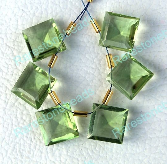 10 Pieces Green Amethyst Quartz Gemstone Square Shape Quartz - Etsy