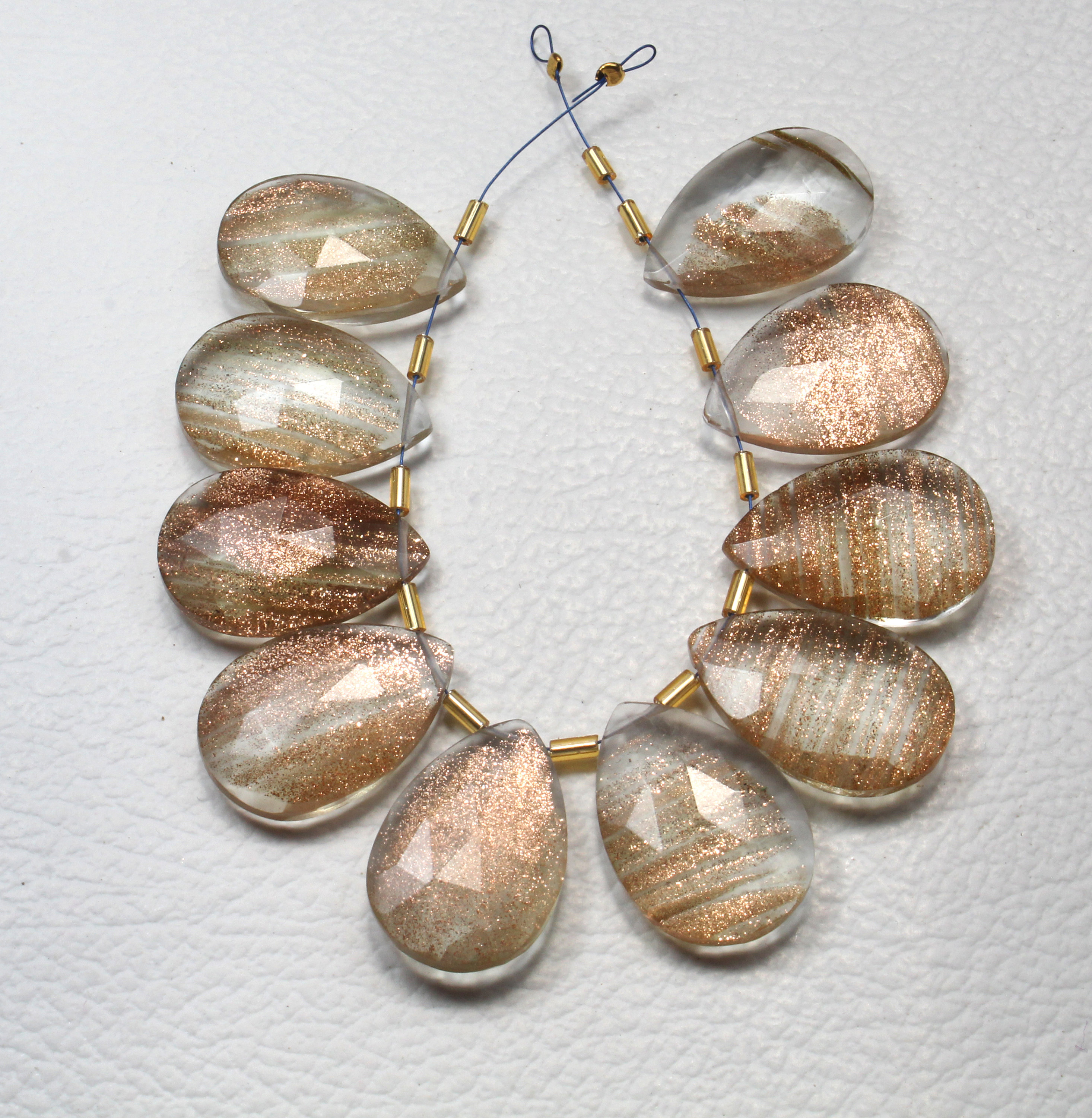 6 pieces Golden shine quartz gemstone top drilled gemstone | Etsy