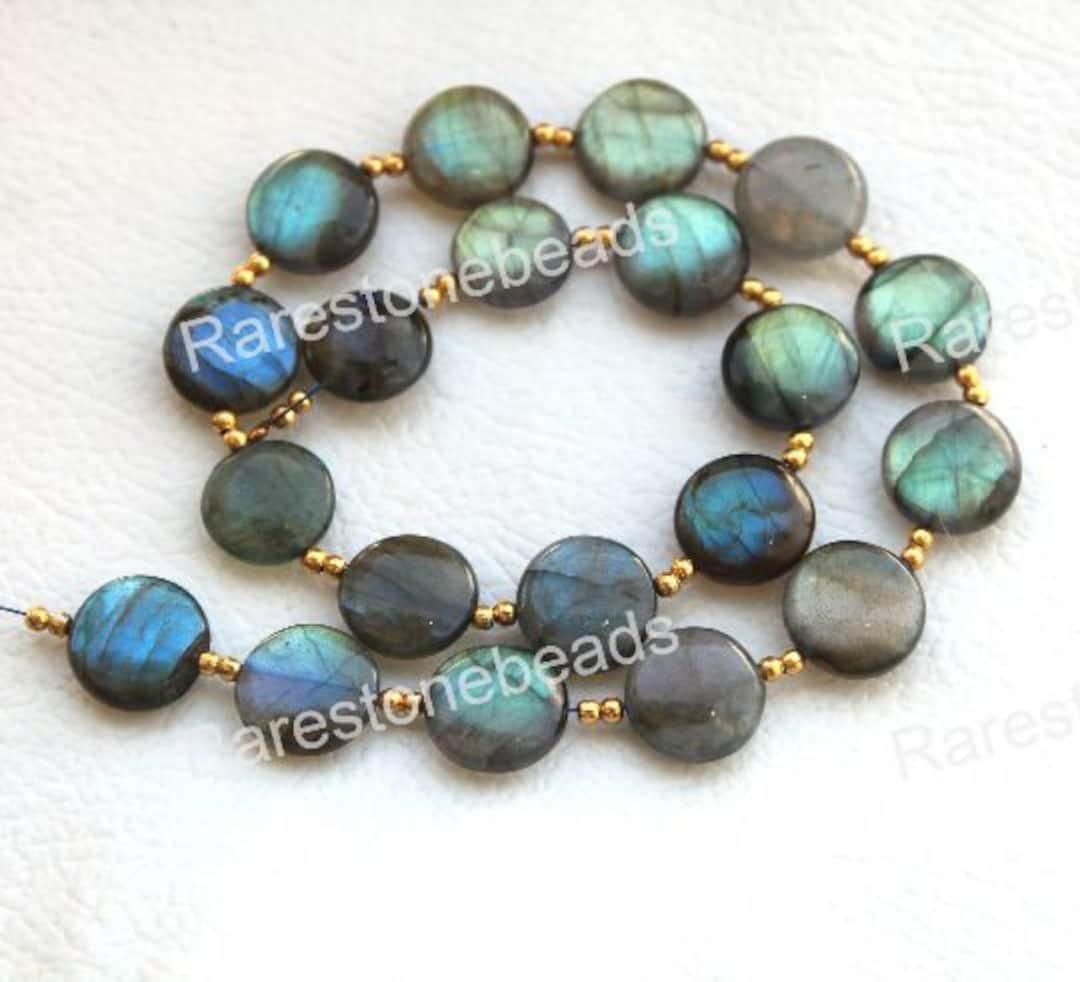 10 Pieces Natural Labradorite Gemstone, Round Shape Gemstone, Cabochon ...