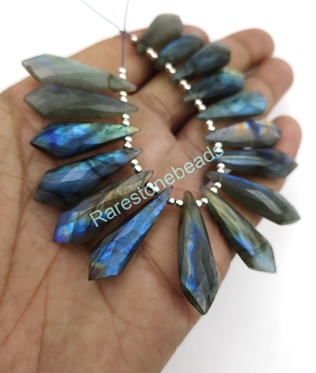 Multi Labradorite, 10 Pieces, Natural Gemstone, Drilled Gemstone ...