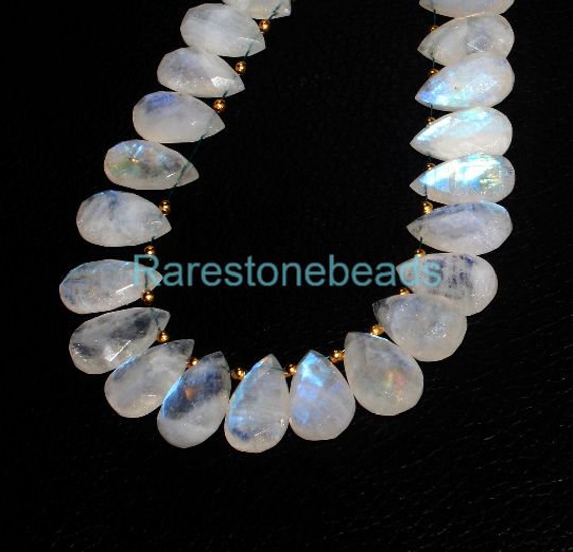 Natural Rainbow Moon Stone 10 Pieces Top Drill Pear Shape - Etsy