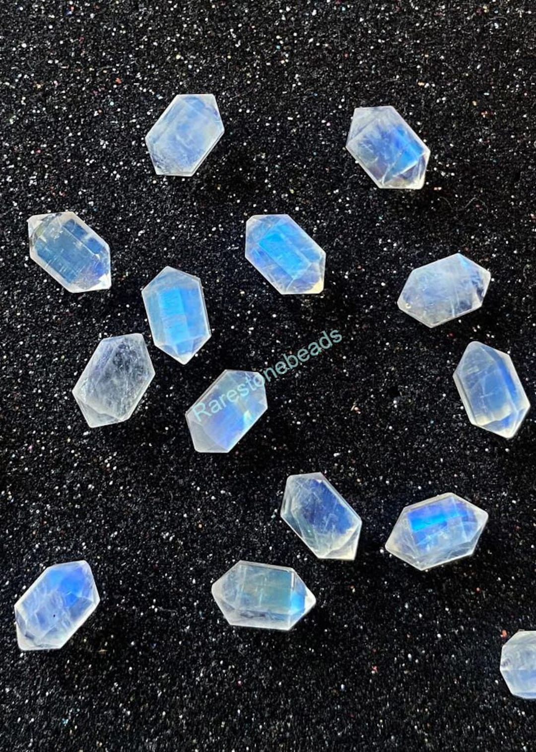 Rainbow Moon Stone, 10 Pieces, Natural Moon Stone, Herkimer Diamond ...