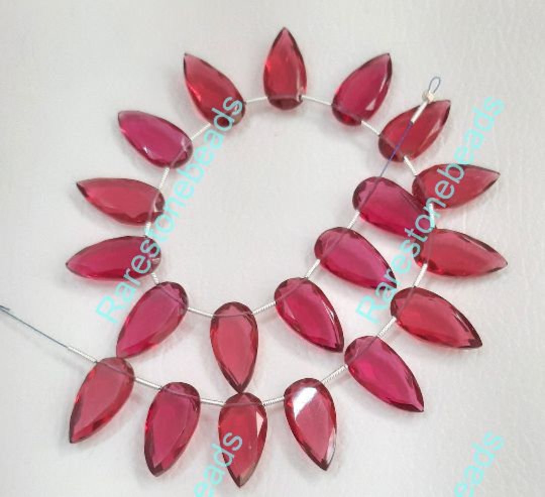 Ruby Lite Beads, 10 Pieces Faceted Ruby Lite, Loose Beads, Drilled ...