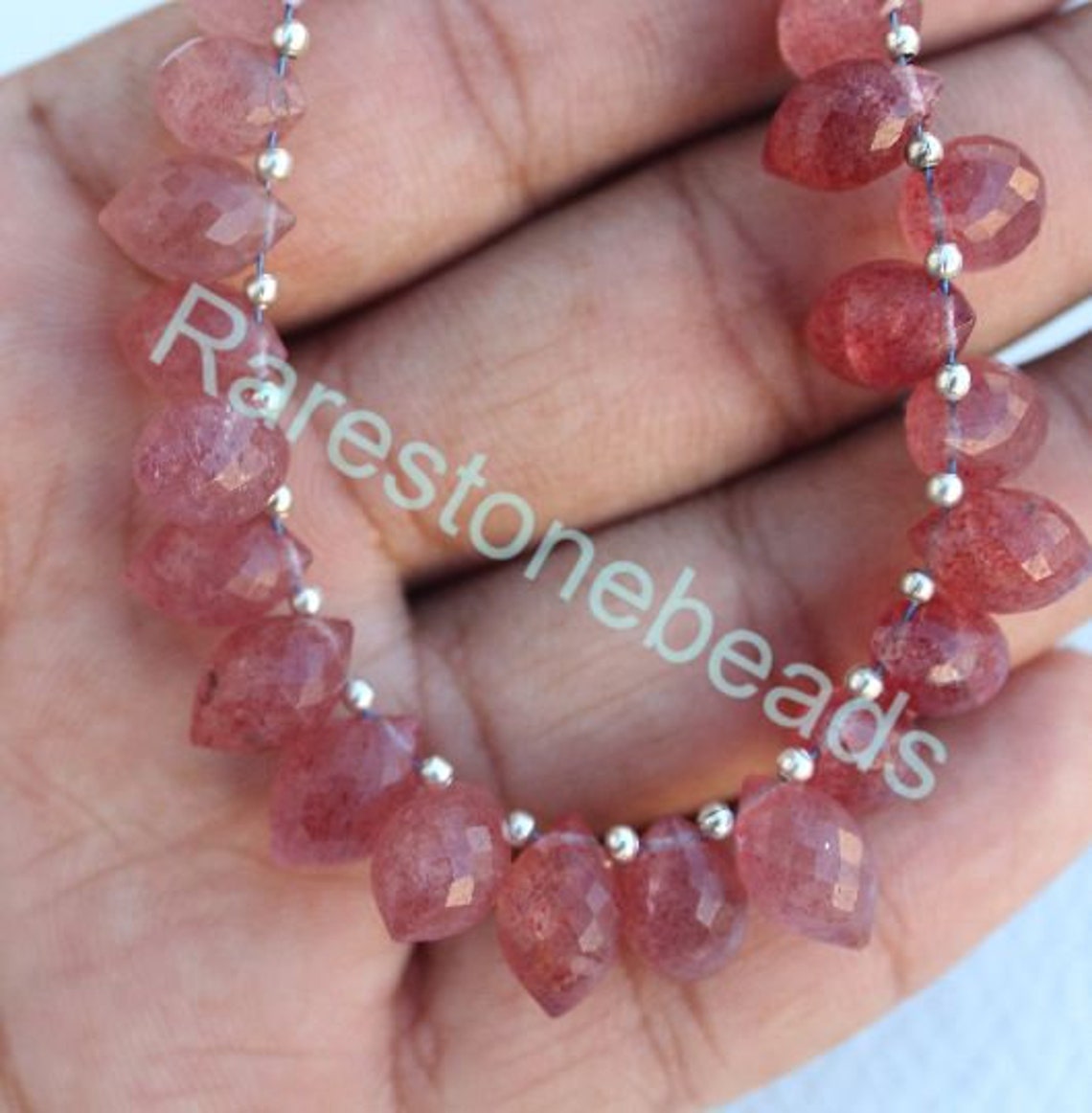 10 Pieces Natural Pink Strawberry Quartz Stone Natural | Etsy