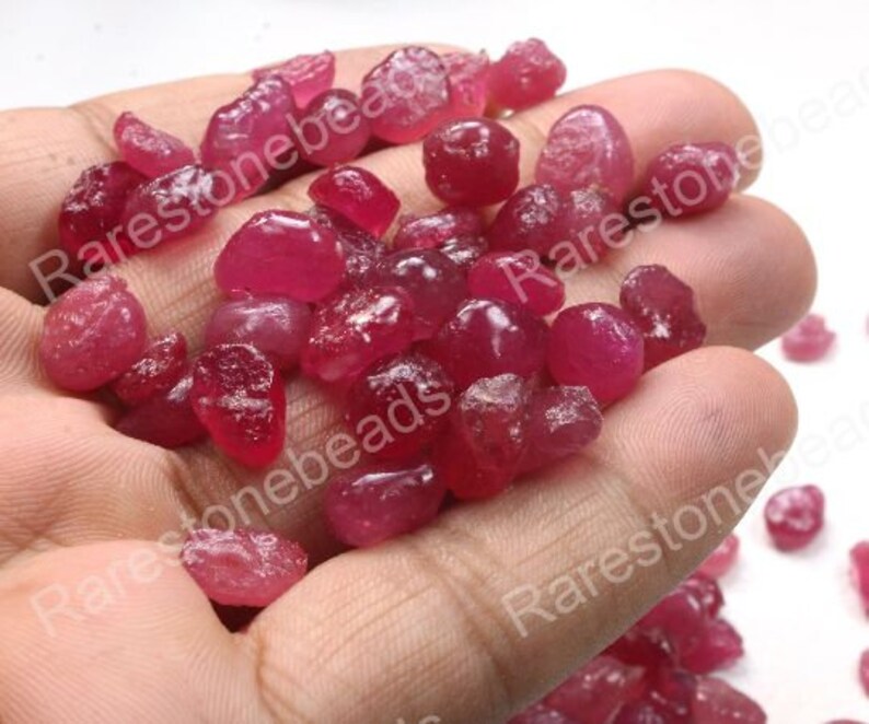 Natural Ruby Gemstone 20 Pieces Loose Ruby Rough Ruby - Etsy