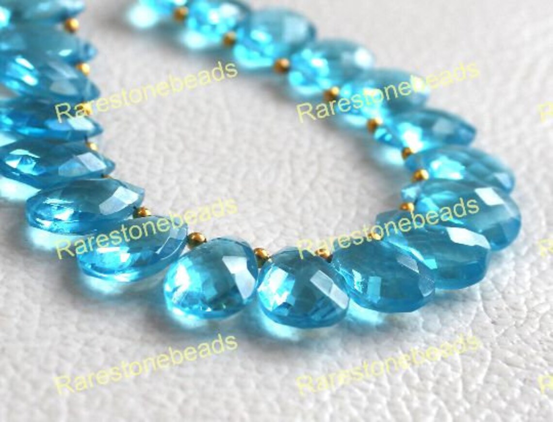 10 Pieces Sky Blue Quartz Gemstone Drilled Gemstonehandmade | Etsy