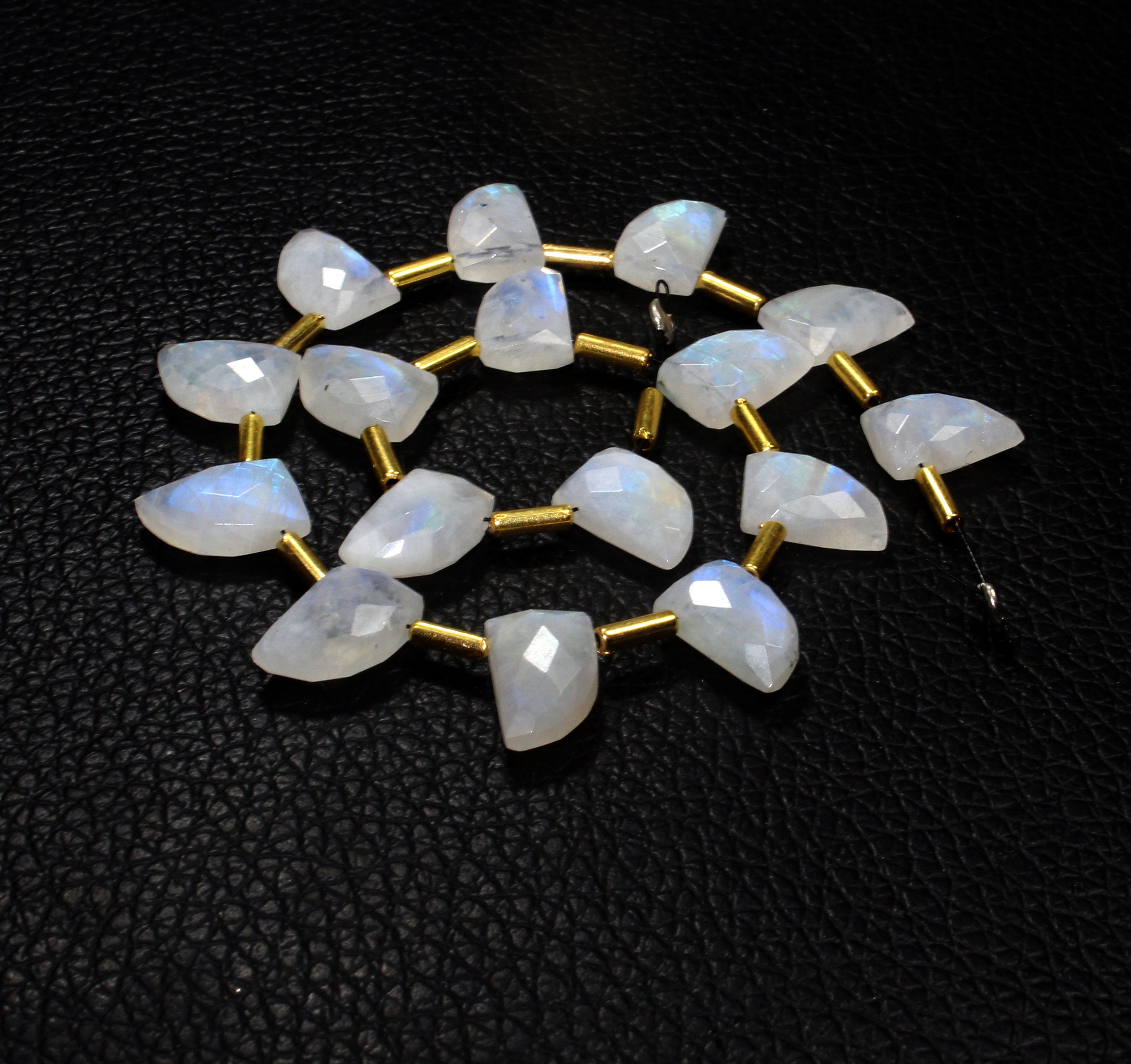 10 pieces Natural Rainbow moon stone drilled stone for | Etsy