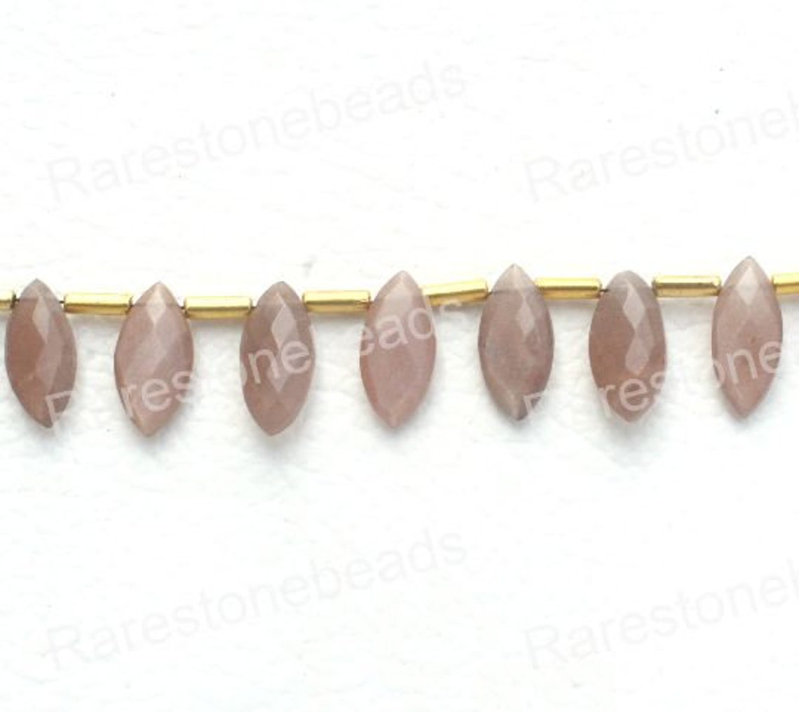 10 Pieces Natural Peach Moon Stone Beads, Drilled Gemstone, Peach Moon ...