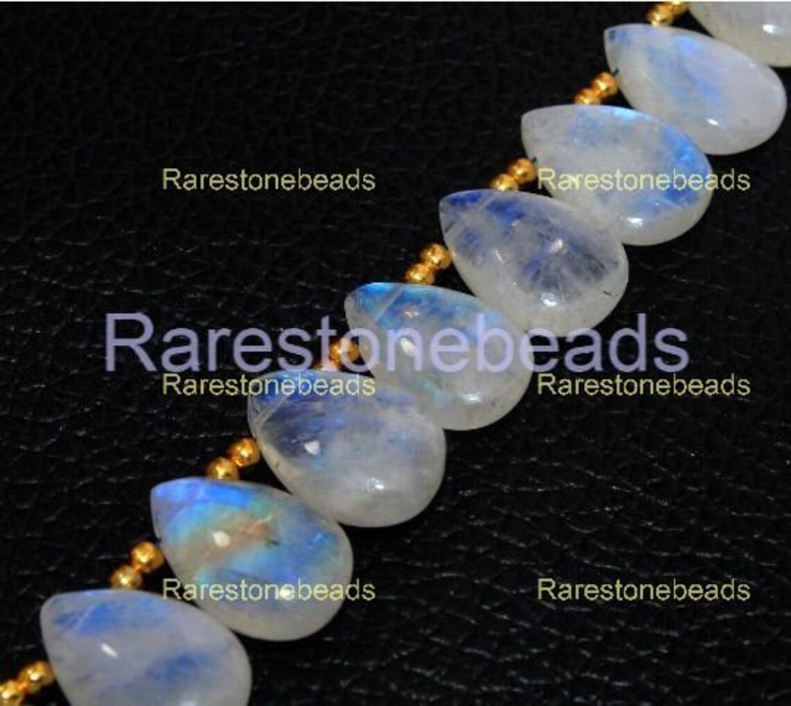 Natural Rainbow Moon Stone 10 Pieces Drilled Gemstone Smooth - Etsy
