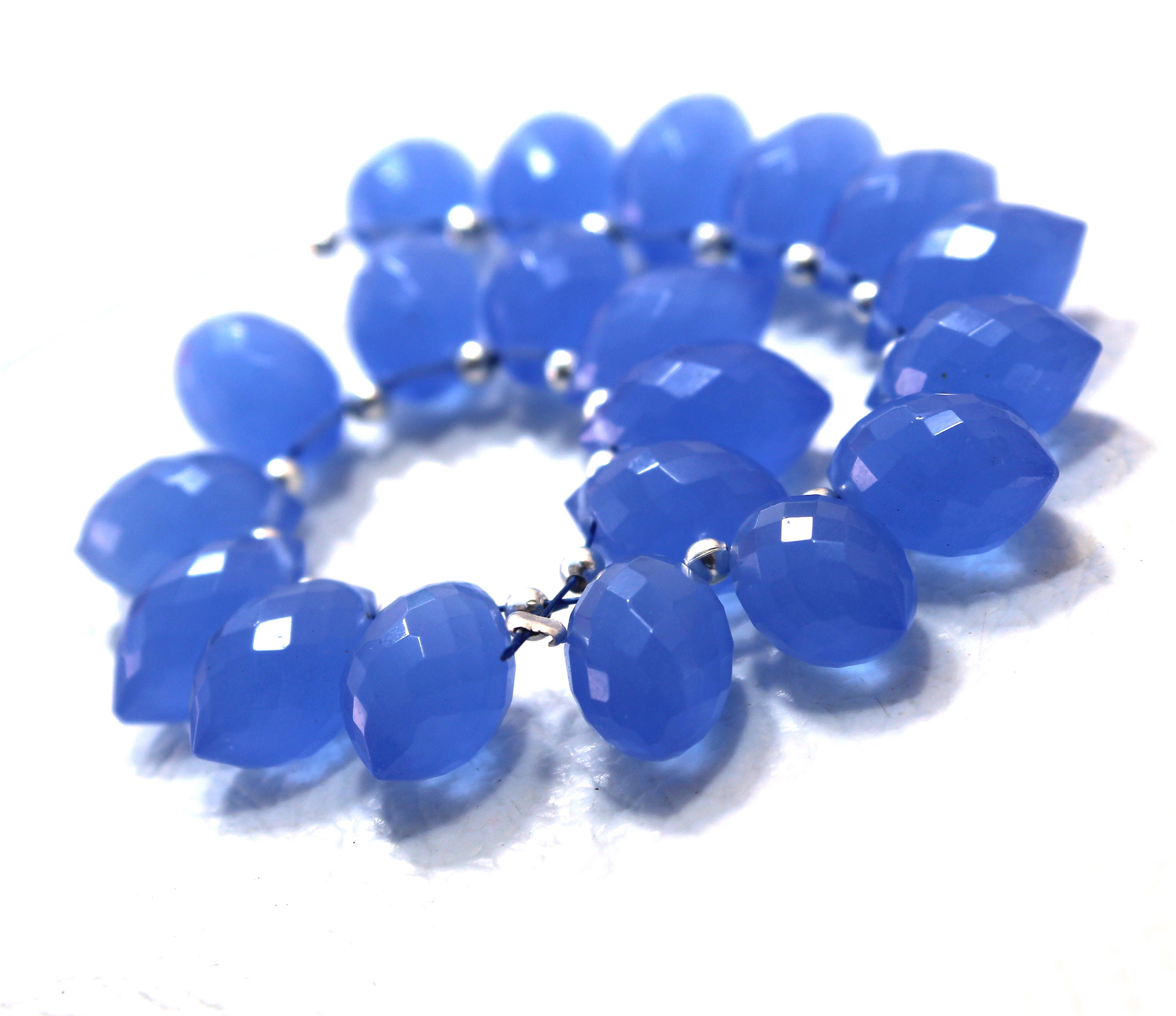 10 pieces Blue chalcedony quartz gemstone drilled gemstone | Etsy