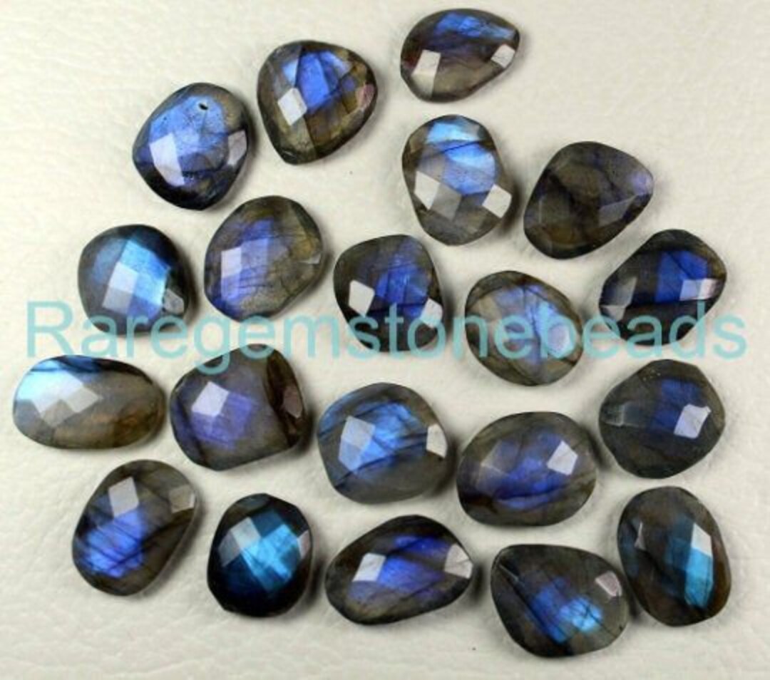 Blue Labradorite Gemstone, 10 Pieces, Natural Labradorite, Faceted ...