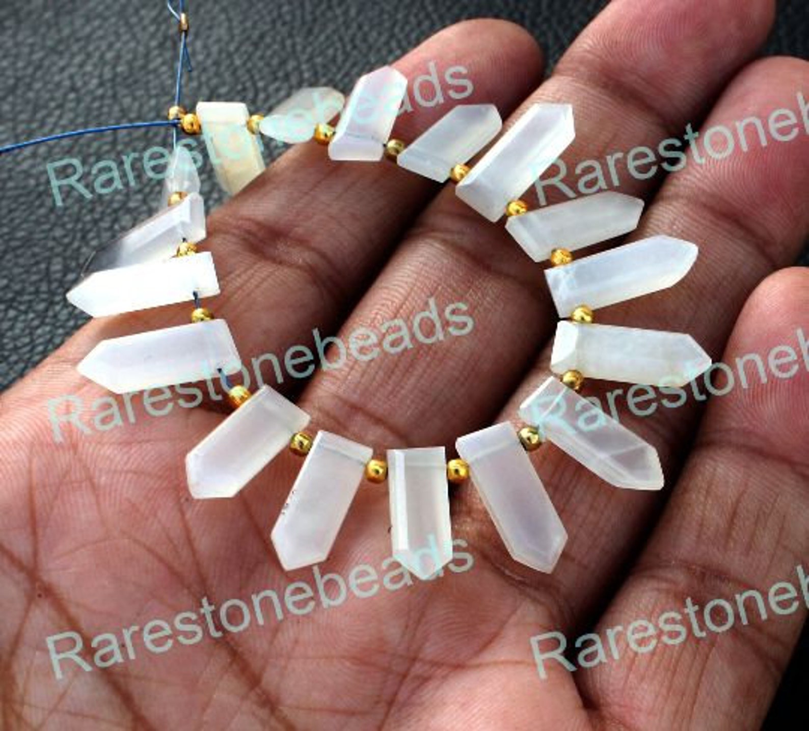 10 Pieces Natural White moon stone Fancy shape gemstone | Etsy