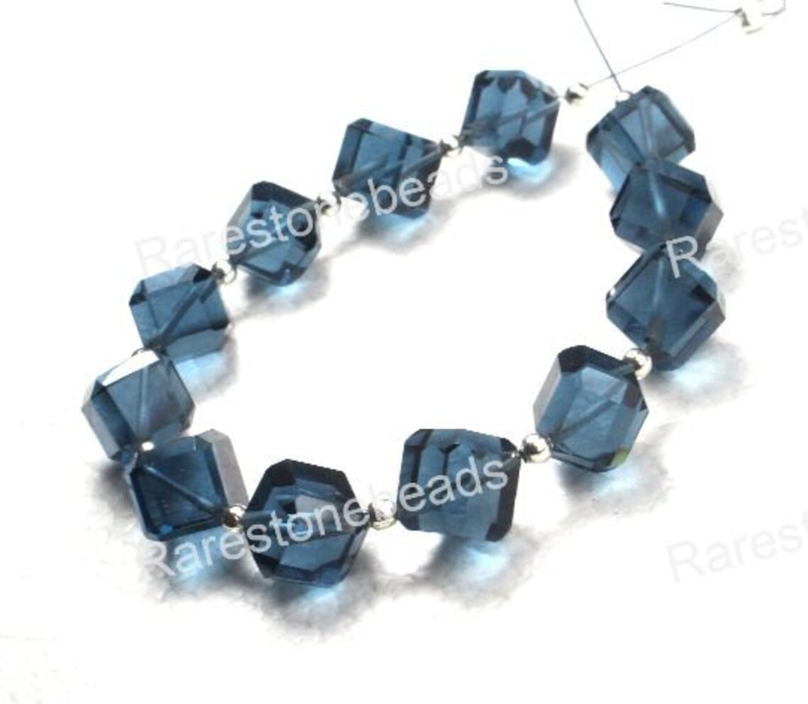 10 Pieces London Blue Quartz Gemstone Drilled Gemstone Fancy - Etsy