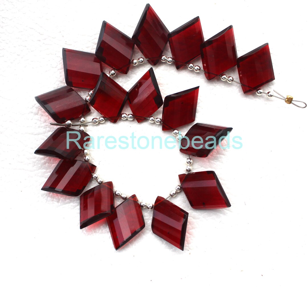 Garnet Gemstone, 10 Pieces, Top Drilled Gemstone, Garnet Beads, Faceted ...