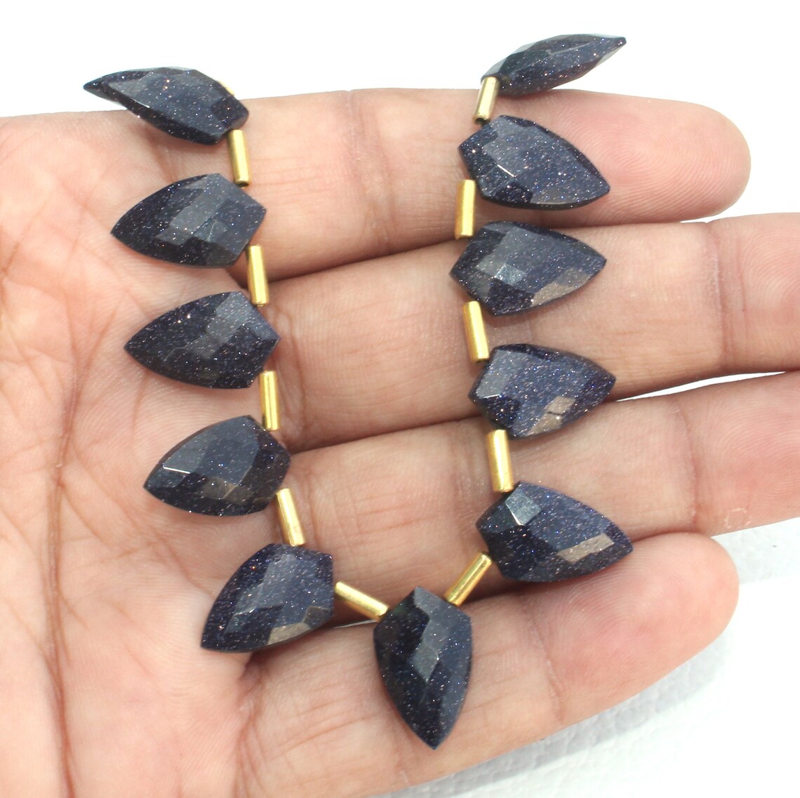 10 pieces blue sun stone gemstone drilled gemstone beads | Etsy