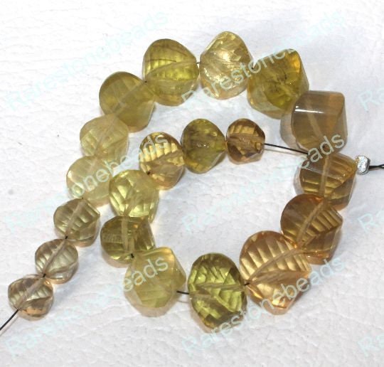 20 Pieces Natural Lemon Quartz Beads Twisted Beads Loose | Etsy