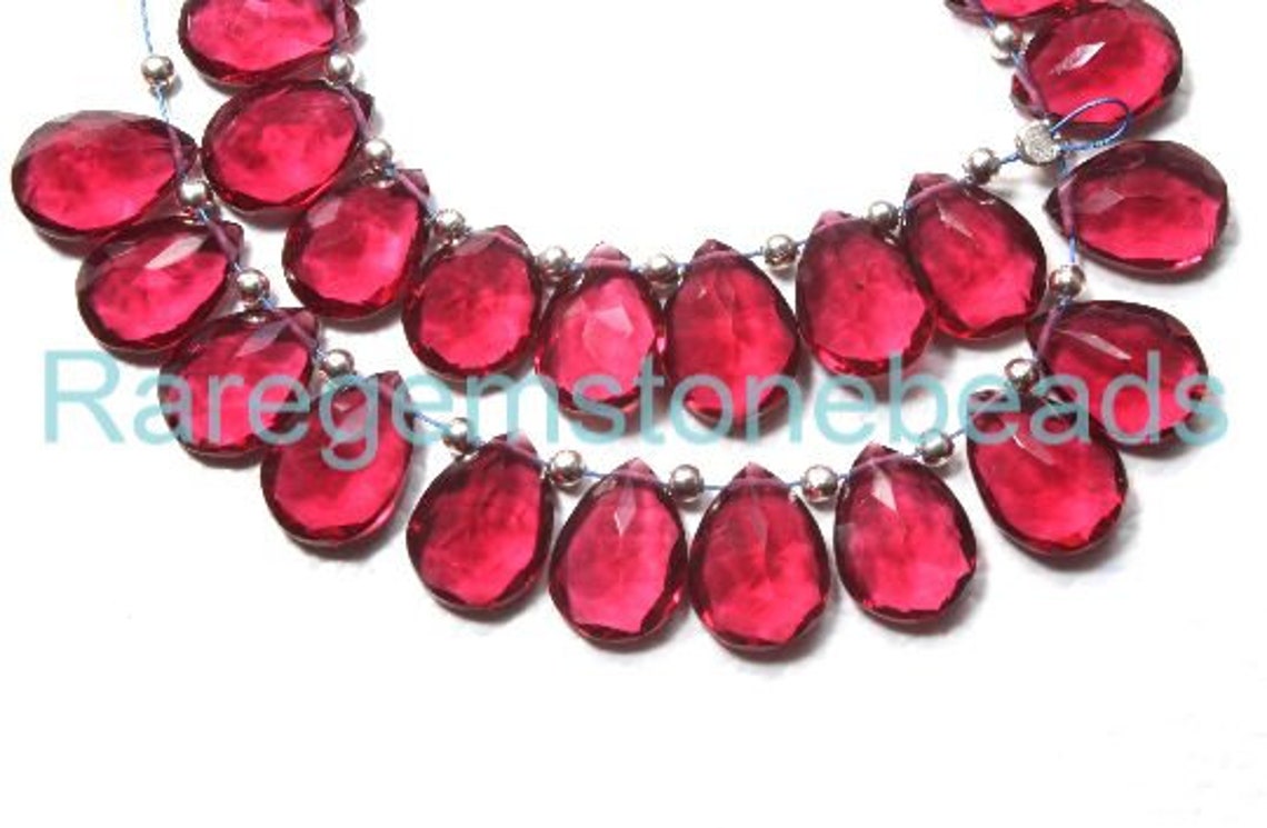 10 Pieces Ruby Lite Quartz Gemstone Drilled Gemstone Ruby - Etsy
