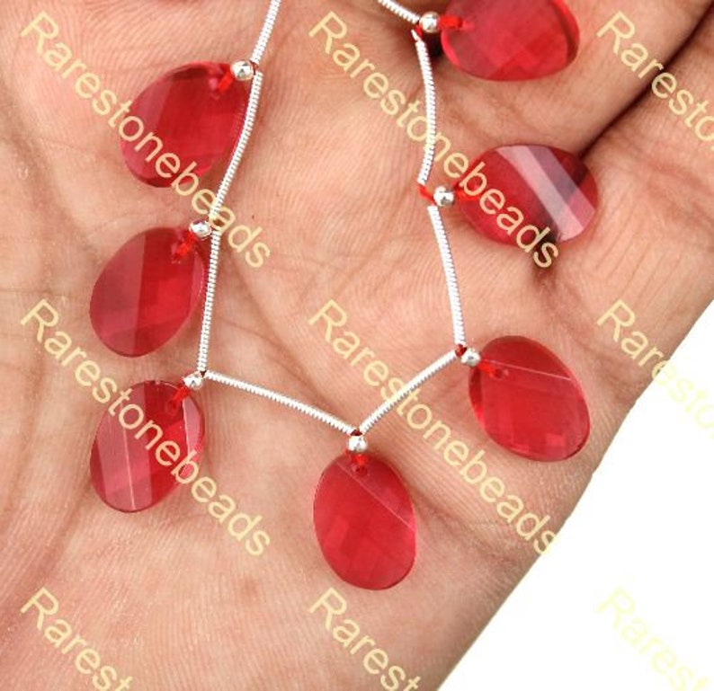 10 Pieces Ruby Lite Quartz Oval Shape Top Drilled Moon - Etsy