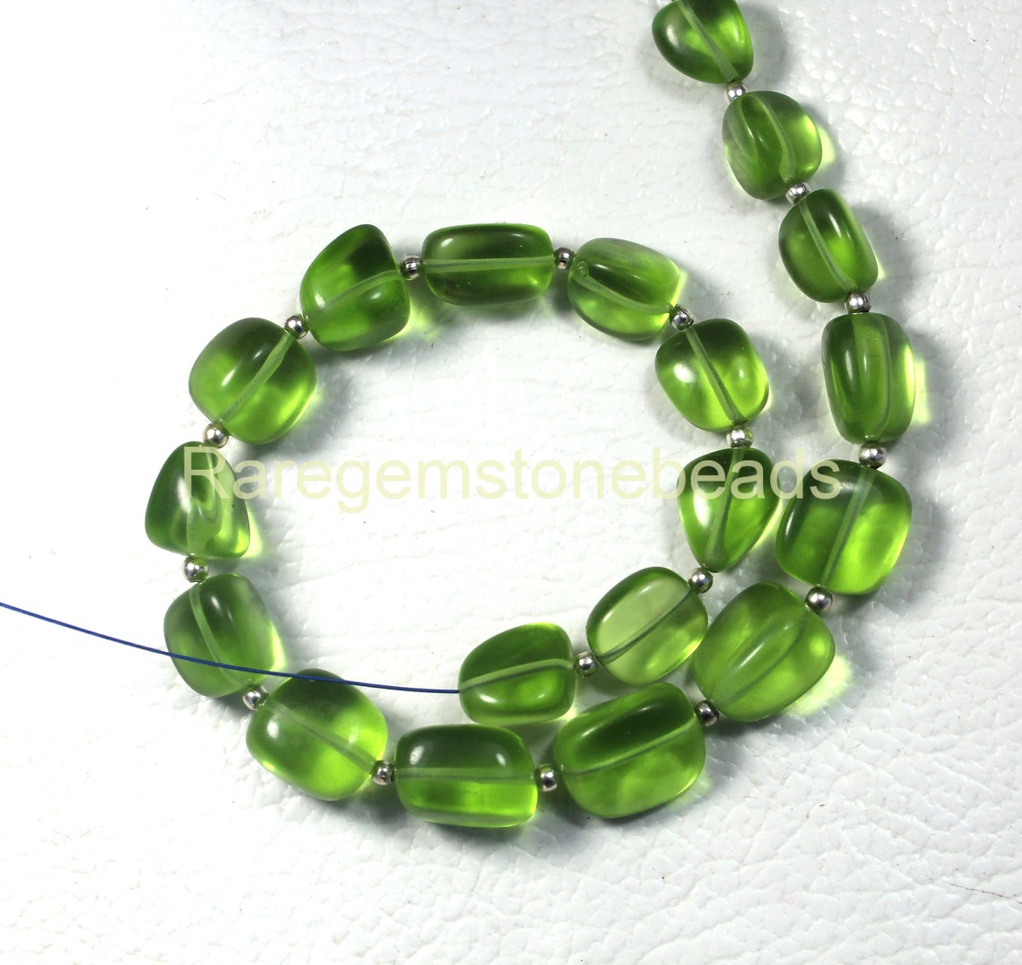 10 Pieces Peridot Quartz Gemstone, Drilled Stone Beads, Peridot Beads ...