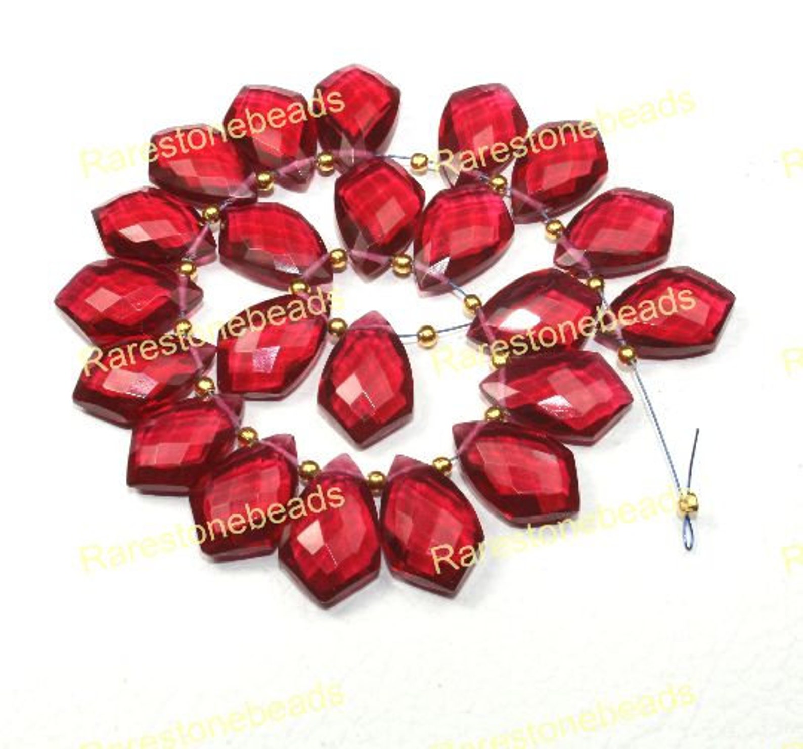 10 Pieces Ruby Lite Quartz Beads Drilled Gemstone Ruby - Etsy