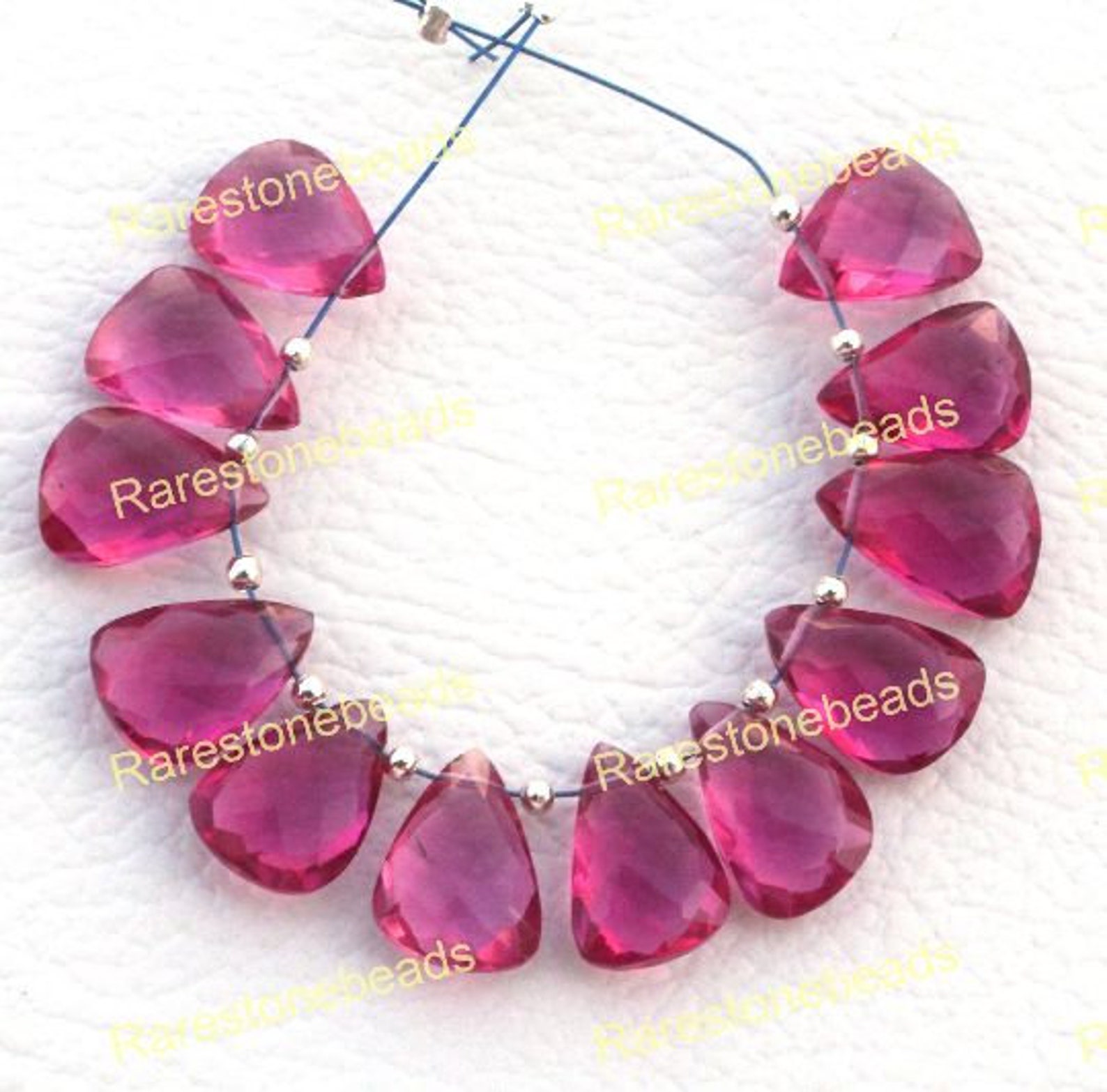 10 Pieces Ruby Lite Quartz, Drilled Gemstone, Top Drill Stone, Both ...