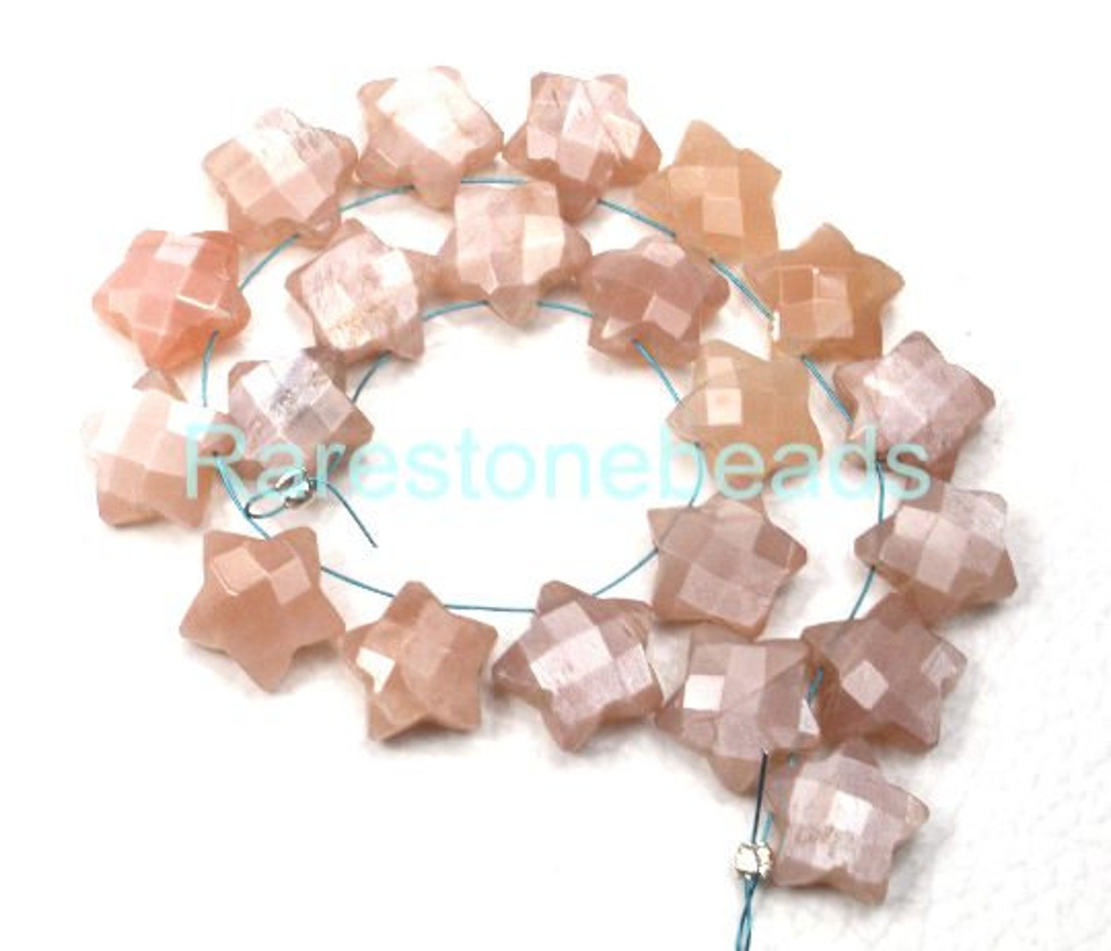 10 pieces natural peach moon stone drilled gemstone natural | Etsy