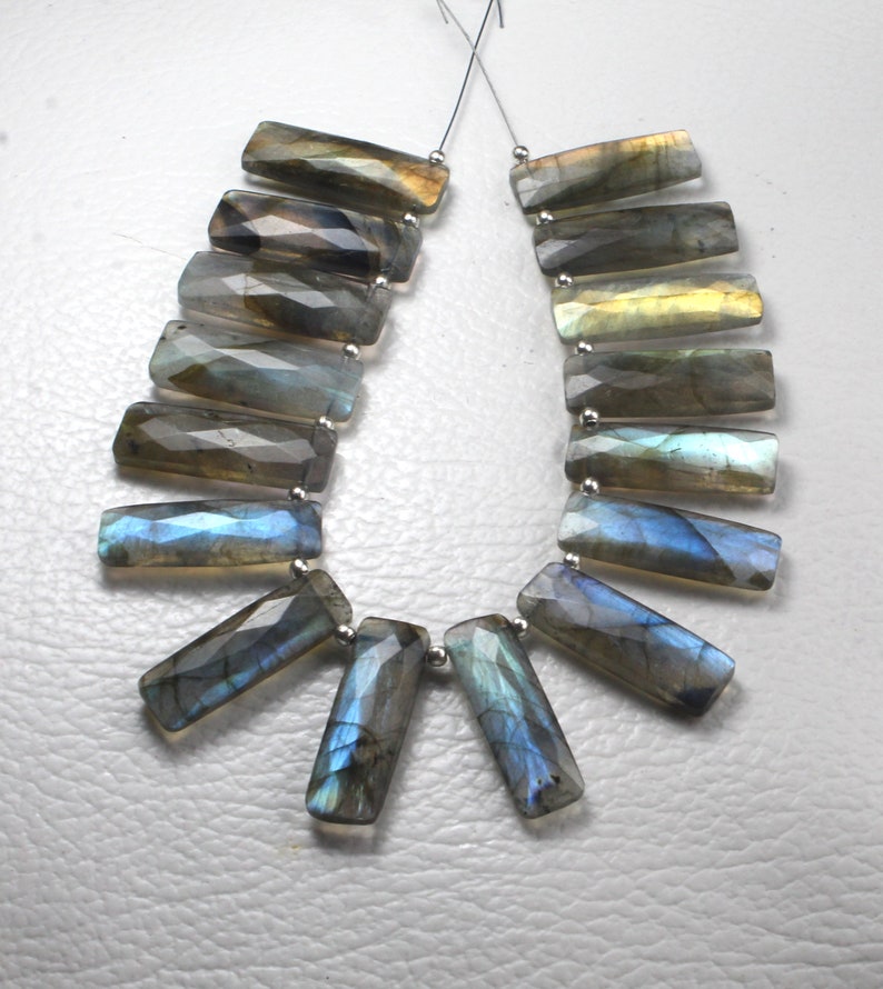 10 pieces natural multi labradorite gemstone drilled | Etsy