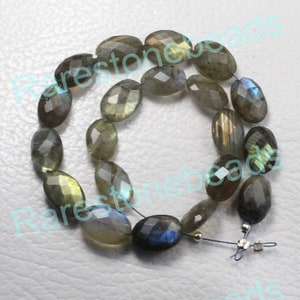 20 Pieces Natural Multi Labradorite Faceted Gemstone, Oval Shape Beads ...