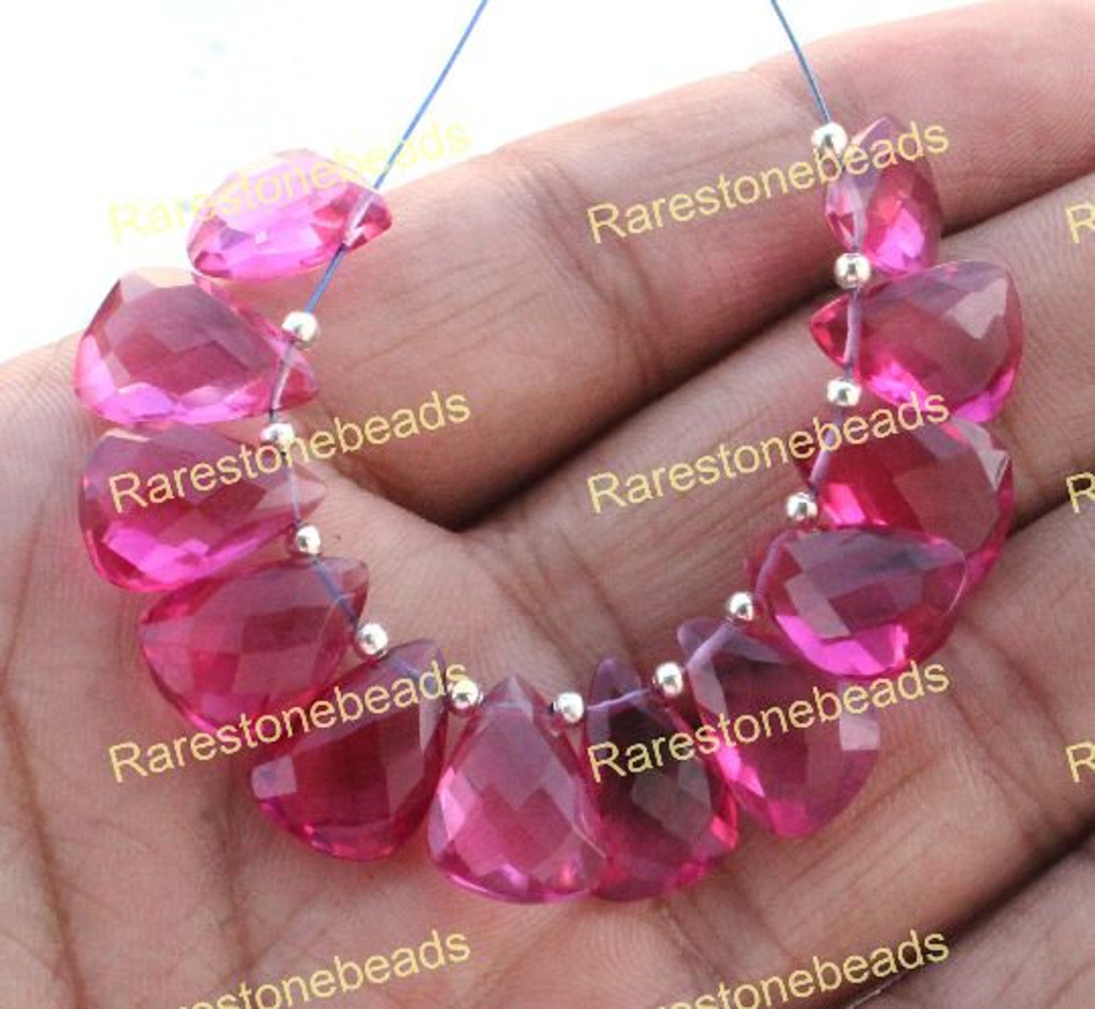 10 Pieces Ruby Lite Quartz Drilled Gemstone Top Drill Stone - Etsy