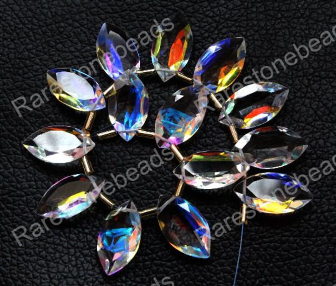 10 Pieces Mystic Quartz Gemstone, Top Drilled Gemstone, Handmade ...