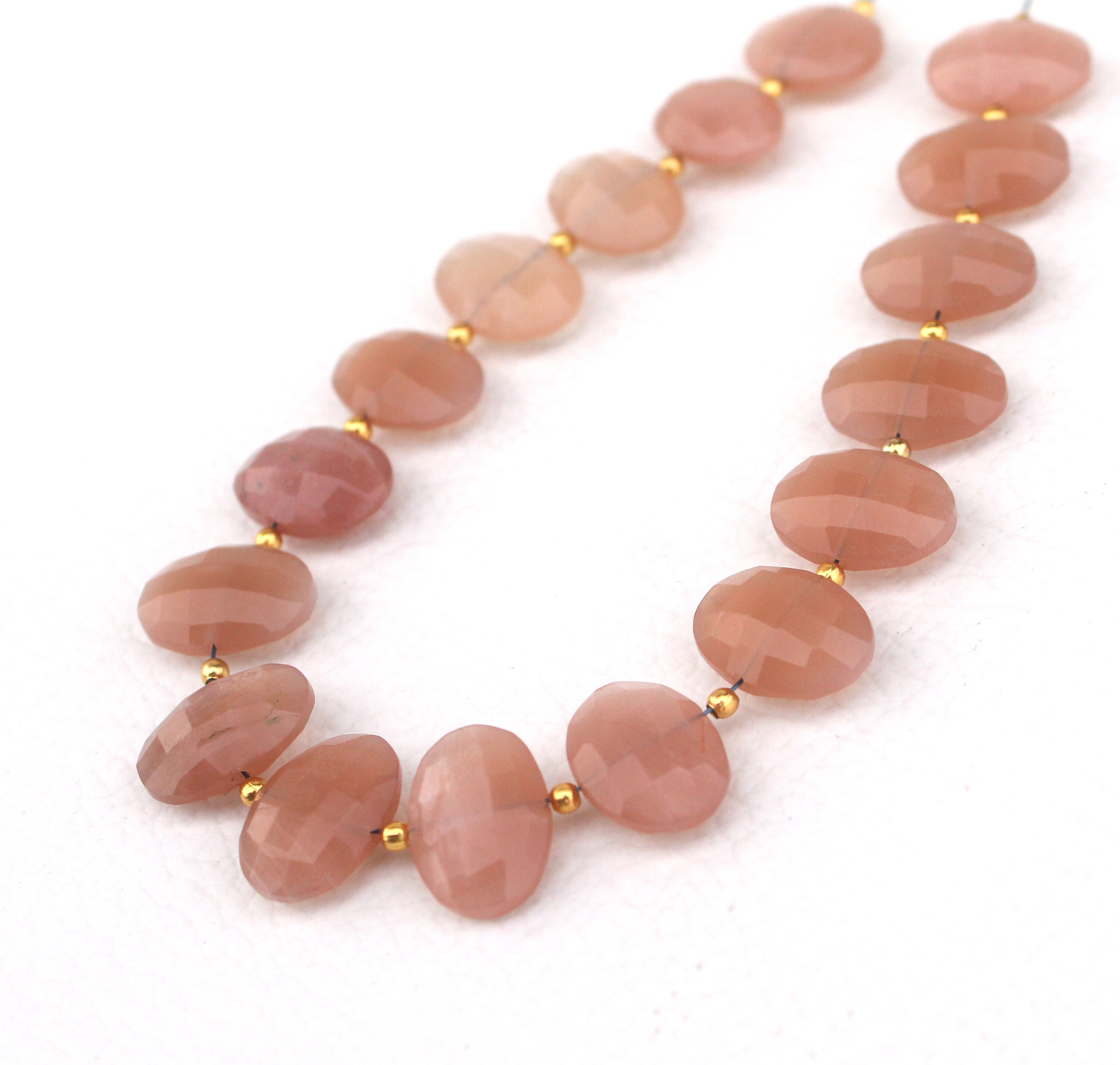 10 pieces natural peach moon stone drilled gemstone natural | Etsy