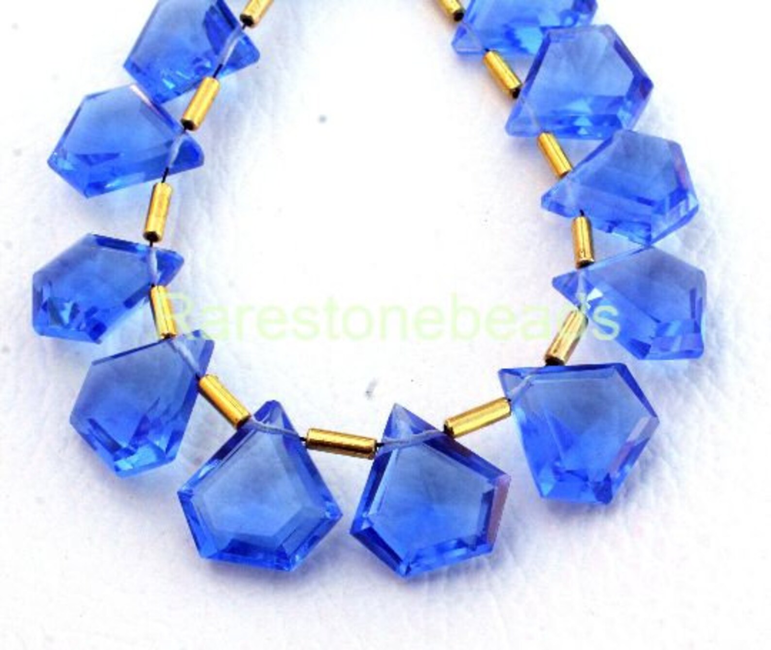 10 Pieces Blue Sapphire Quartz Gemstone, Drilled Gemstone, Faceted ...