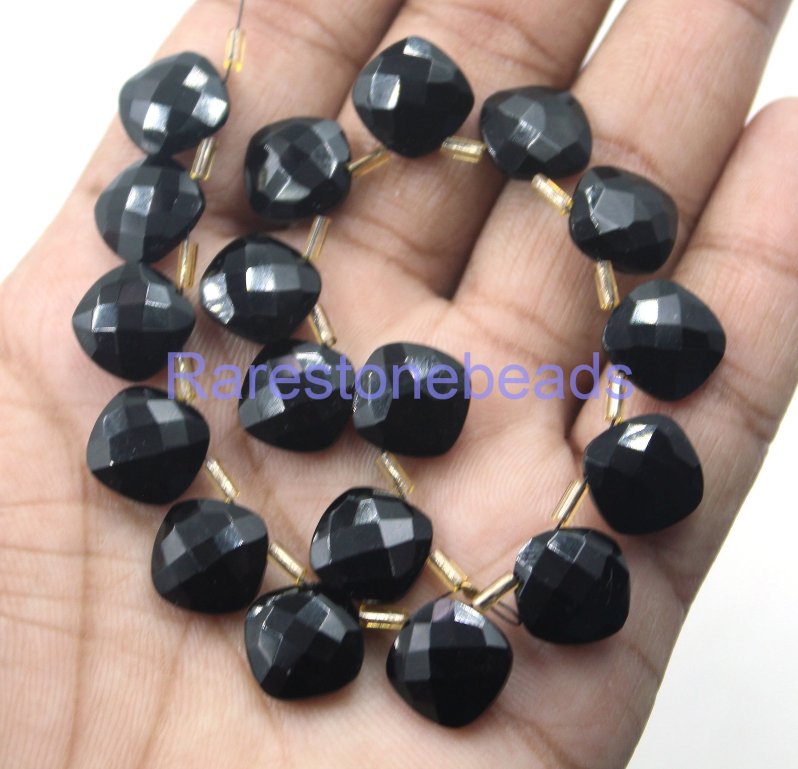 Natural Black Onyx Gemstone Affordable Gemstone Top Drilled - Etsy