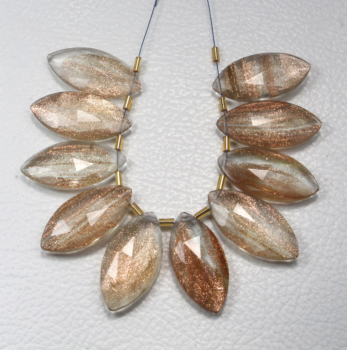 6 Pieces Golden Shine Quartz Gemstone, Top Drilled Gemstone, Marquise ...