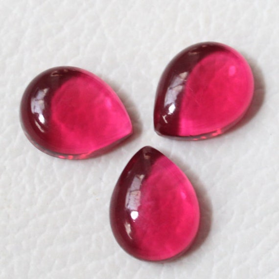 8 Pieces Ruby Lite Quartz Glass Smooth polish Cabochon Fine | Etsy